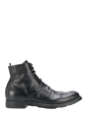 Officine Creative Leather Ankle Boots - Black