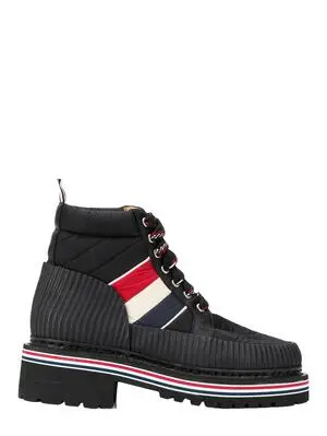 Thom Browne Tricolour Stripe Hiking Boots - Black