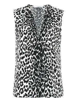GIVENCHY Animal Print Sleeveless Blouse