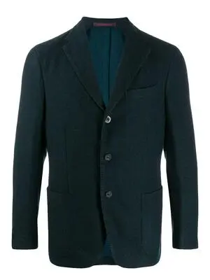 THE GIGI Single-breasted Textured Blazer - Blue