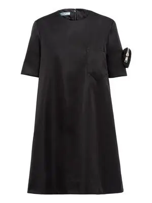 Prada Logo-pouch Shift Dress - Black