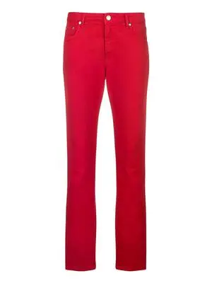 MSGM Slim-fit Jeans With Logo - Red