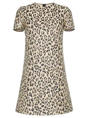 Valentino Garavani Leopard Print Mini Dress - Brown