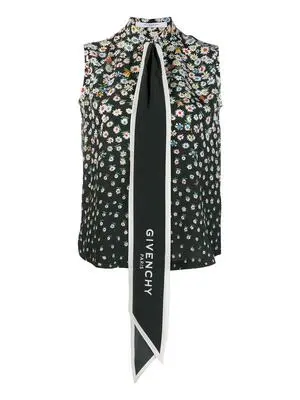 Givenchy Floral Oversized Tie Shirt - Black