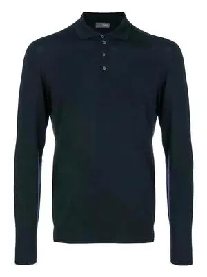 DRUMOHR Long-sleeve Polo Shirt - Blue
