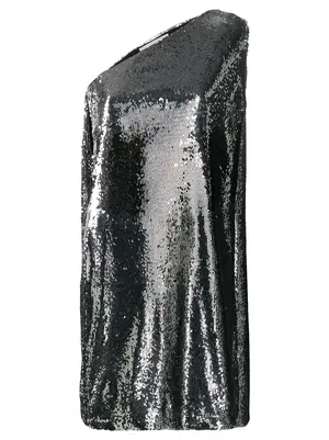 Stella McCartney Sequined One-shoulder Knee-length Dress - Silver