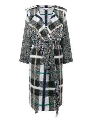 Stella McCartney Checked Belted Cardigan - Grey