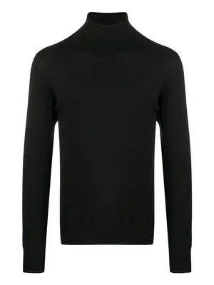 FILERIA Ribbed Roll-neck Jumper - Black