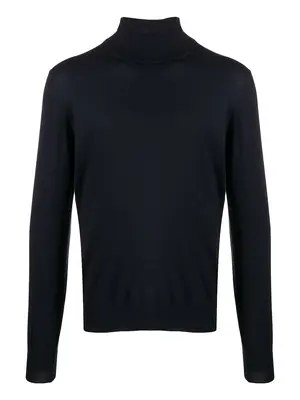 FILERIA Ribbed Roll-neck Jumper - Blue