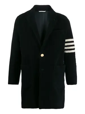 Thom Browne Unconstructed Shearling Overcoat - Blue