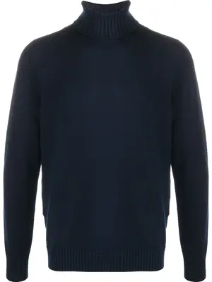DRUMOHR Roll-neck Fitted Jumper - Blue