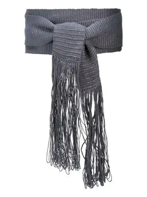 Voz Fringed Wrap-style Belt - Grey