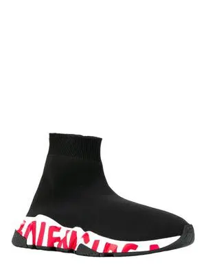 Balenciaga Speed Graffiti Sock Sneakers - Black