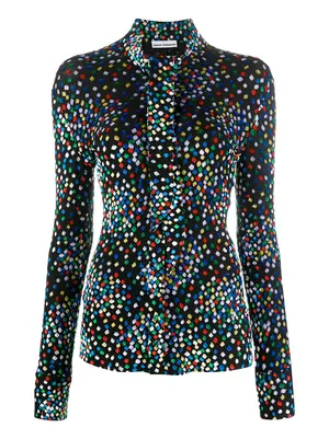 Rabanne Geometric Print Blouse - Black