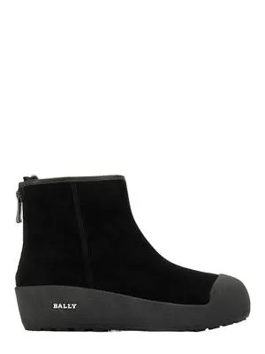 Bally Platform Leather Ankle Boots - Black