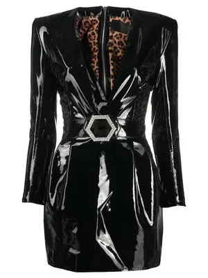 PHILIPP PLEIN Plunging V-Neck Mini Dress