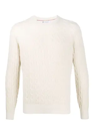 Brunello Cucinelli Cable Knit Jumper - Neutrals