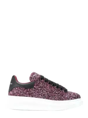Alexander McQueen Sequined Lace-up Sneakers - Pink