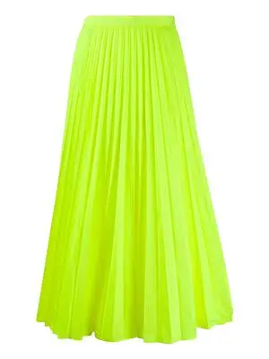 Valentino Garavani High-waisted Pleated Midi Skirt - Green