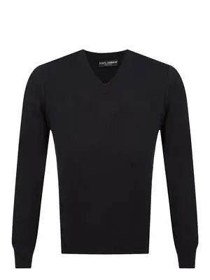 Dolce & Gabbana Cashmere V-neck Sweater - Blue