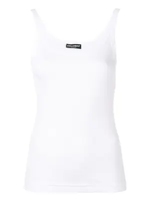 Dolce & Gabbana Ribbed Tank Top - White