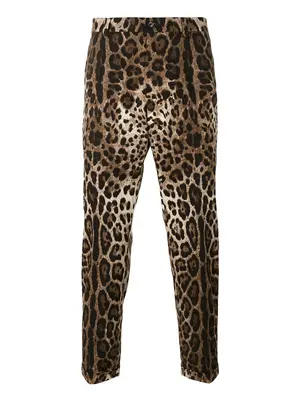 Dolce & Gabbana Leopard-print Trousers - Brown
