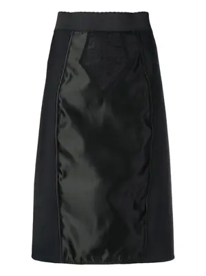 Dolce & Gabbana Powernet Satin Midi Skirt - Black