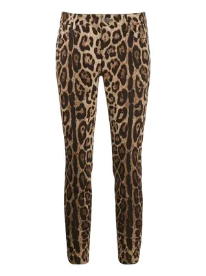 Dolce & Gabbana Leopard-print Cropped Jeans - Neutrals