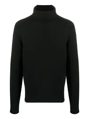 Palm Angels Logo Turtleneck Jumper - Black