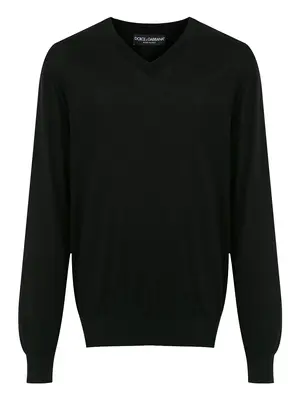 Dolce & Gabbana Cashmere V-neck Sweater - Black