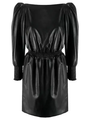 Philosophy Di Lorenzo Serafini Faux Leather Mini Dress - Black