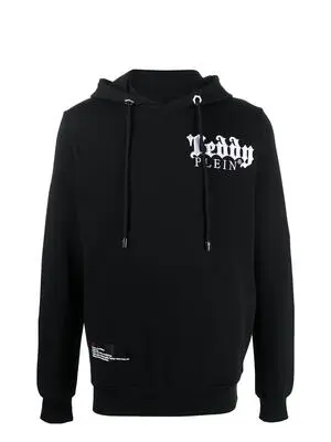 Philipp Plein Embroidered Teddy-print Hoodie - Black