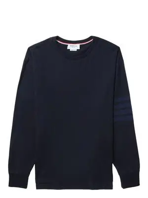 Thom Browne 4-bar Stripe Cotton T-shirt - Blue