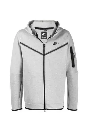 Nike Logo-print Zip-up Hoodie - Grey