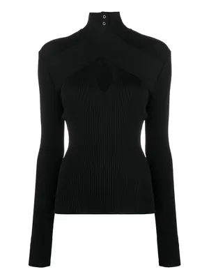MSGM High Neck Knitted Top - Black