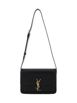 Saint Laurent Monogram Leather Shoulder Bag - Black