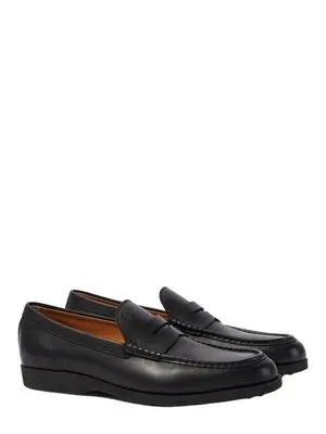 TOD'S Leather Penny Loafers - Black