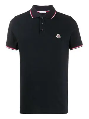 Moncler Logo-appliqué Short-sleeved Polo Shirt - Blue