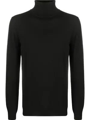 ZANONE Rib-trimmed Roll Neck Jumper - Black