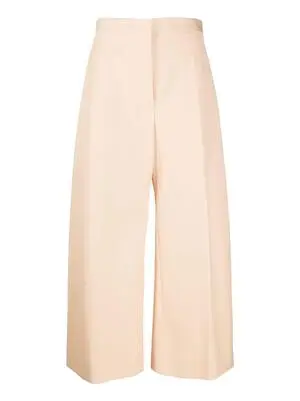 JIL SANDER Wide-leg Cropped Trousers - Neutrals