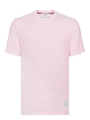 Thom Browne Classic Pique Rib Cuff Rwb Tee - Pink