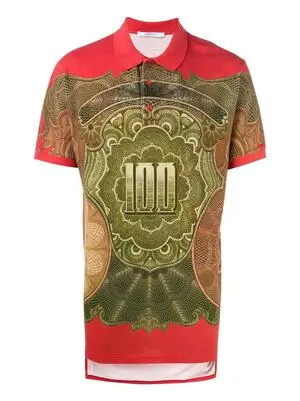 Givenchy Dollar Print Polo Shirt - Red
