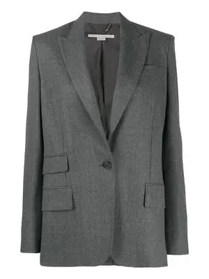 Stella McCartney Single-breasted Blazer With Pocket Detail - Grey