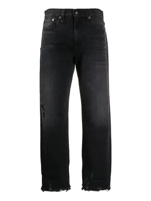 R13 Cropped Slim Fit Jeans - Black