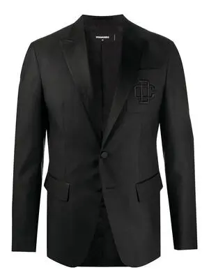 Dsquared2 Embroidered Logo Blazer - Black