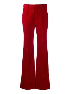 Saint Laurent High-waisted Straight-leg Trousers - Red