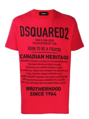 Dsquared2 Slogan Print T-shirt - Red