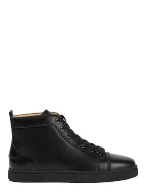 CHRISTIAN LOUBOUTIN Louis High-Top Leather Sneakers Black