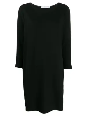 Harris Wharf London Boat Neck Shift Dress - Black