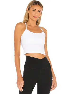 Beyond Yoga Spacedye Slim Racerback Cropped Tank - Cloud White